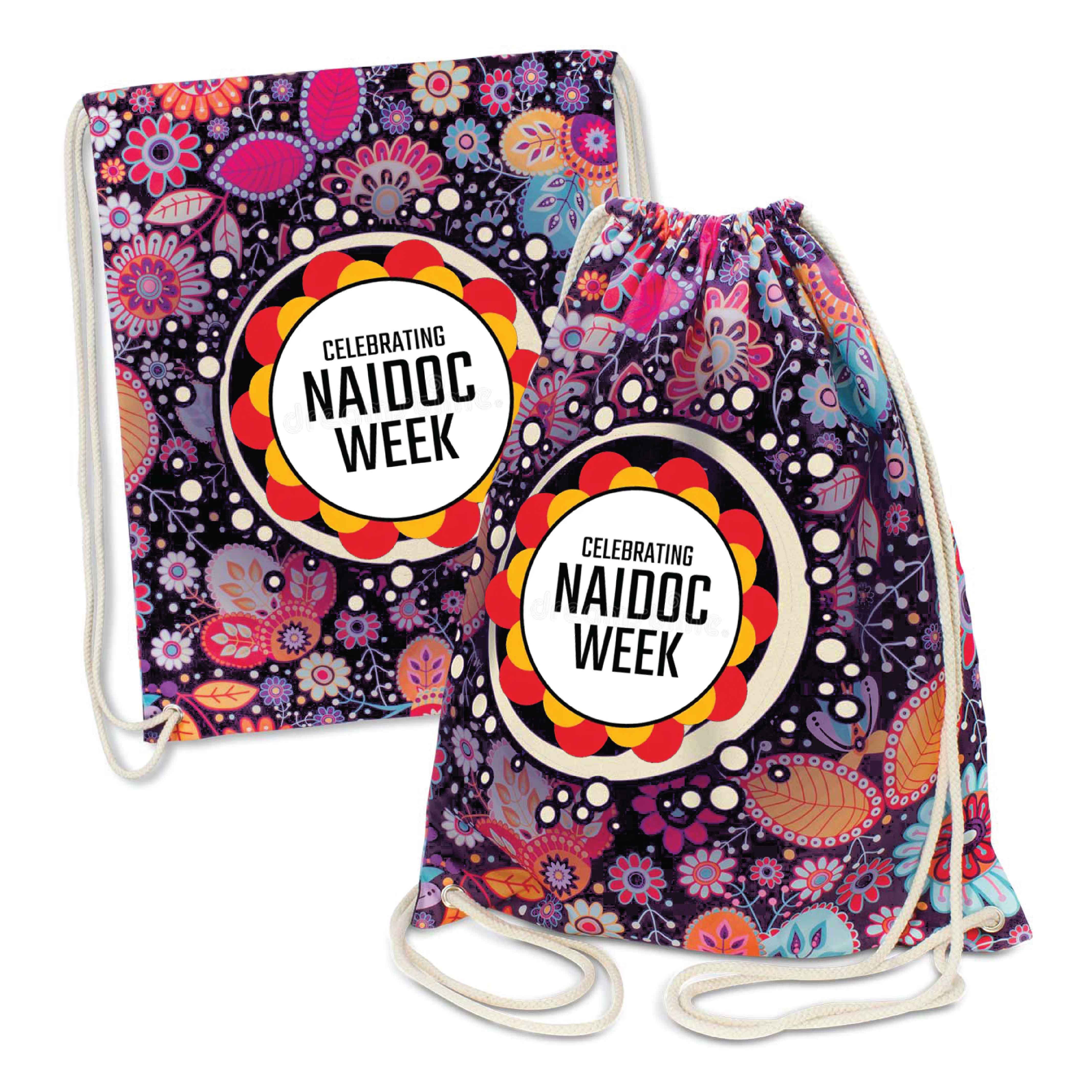 Custom Printed Brazil Cotton Drawstring Backpack Calico Bags Online in ...